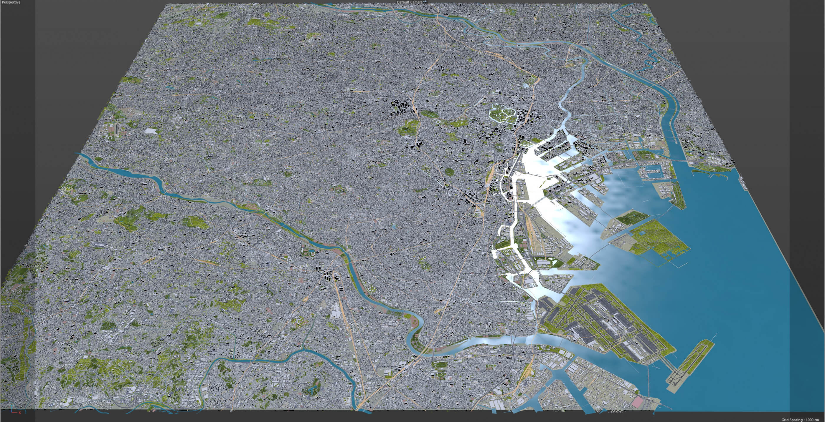 Tokyo Japan 40km - 3D Model by 3dstudio