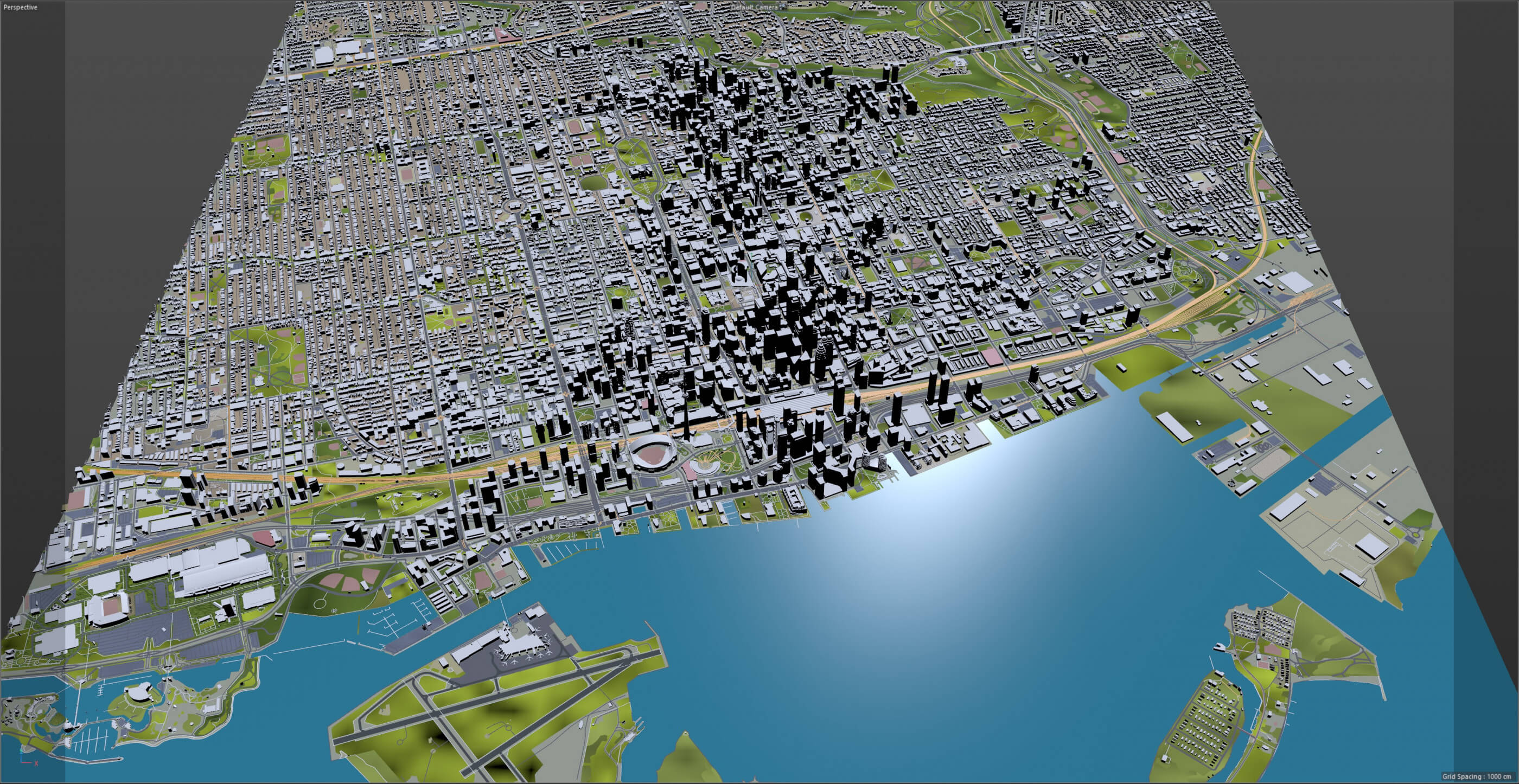 Toronto Downtown Canada 9km - 3D Model by 3dstudio