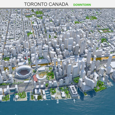 Toronto Downtown Canada 9km - 3D Model by 3dstudio