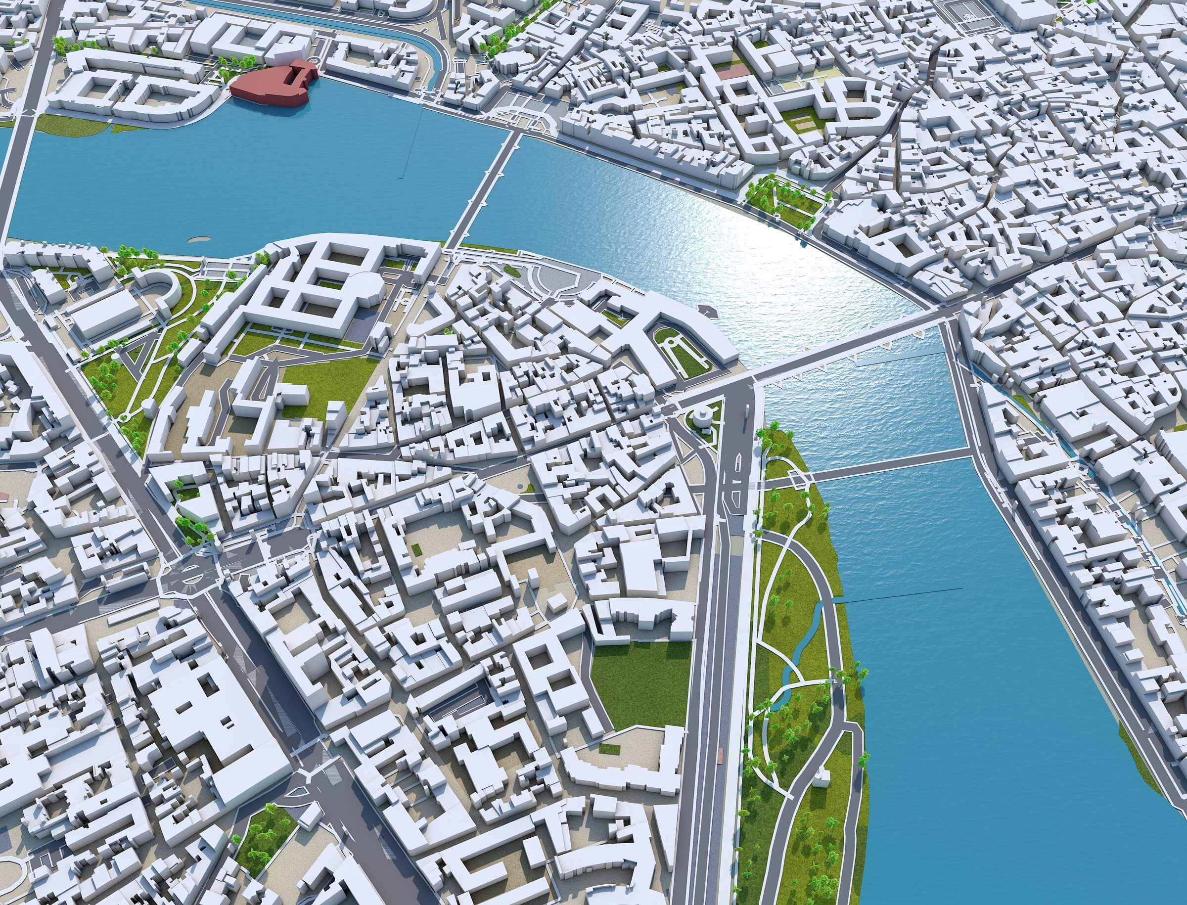 Toulouse, France 30km - 3D Model by 3dstudio