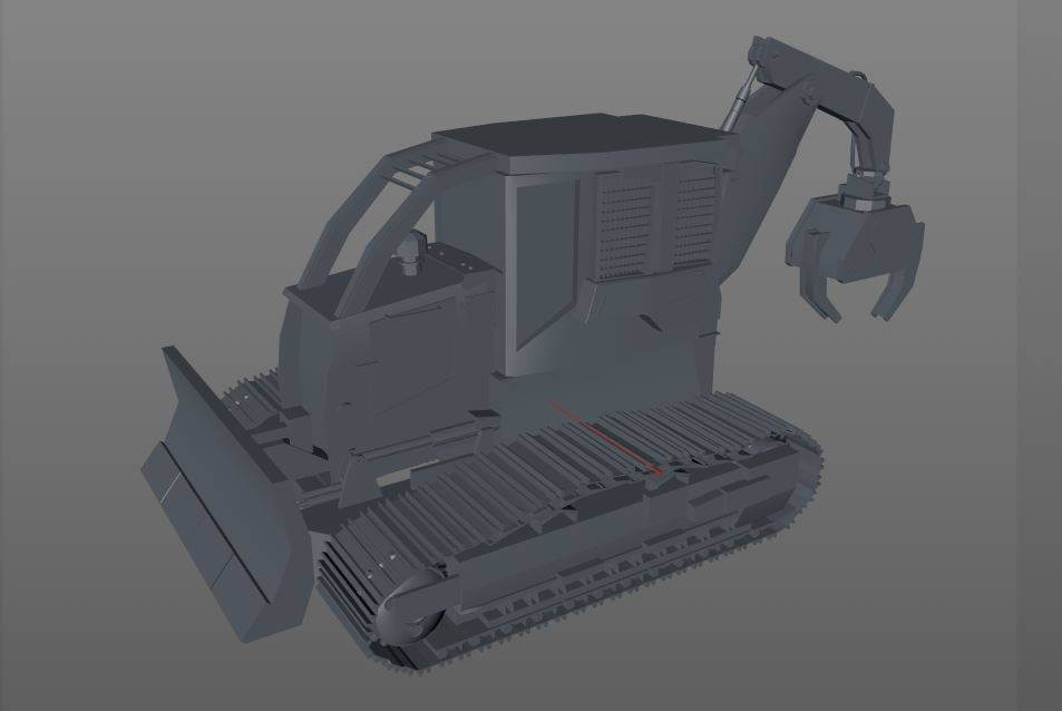 Track Skidder - 3D Model by 3dstudio