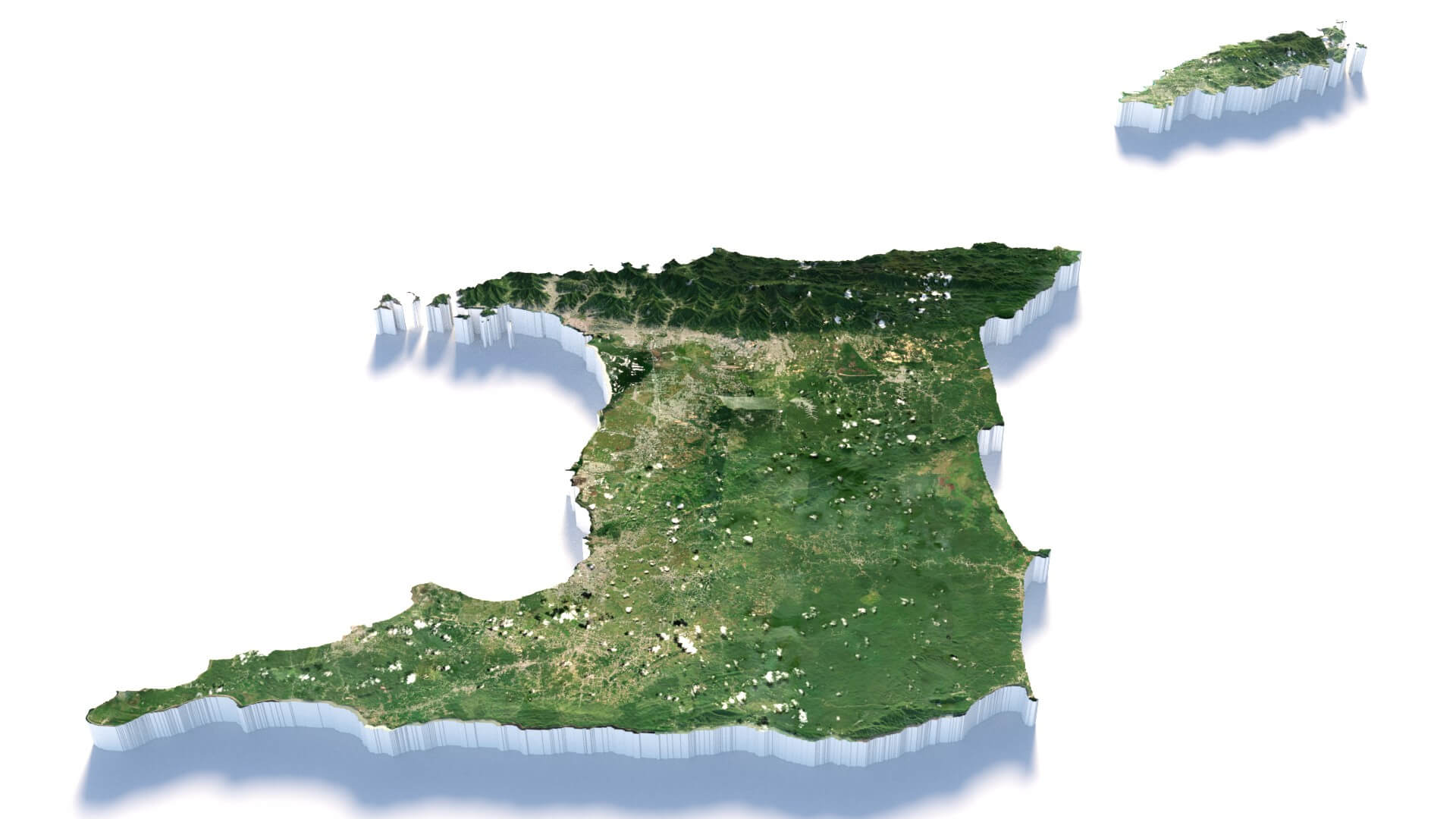 Trinidad and Tobago Terrain Map - 3D Model by 3dstudio