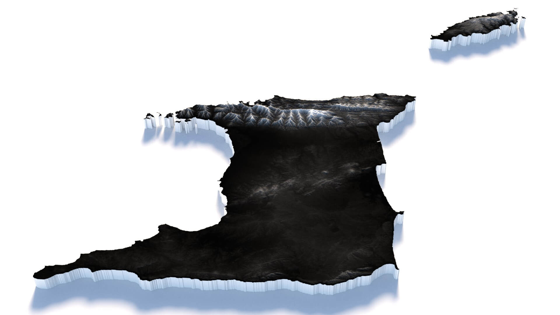 Trinidad and Tobago Terrain Map - 3D Model by 3dstudio