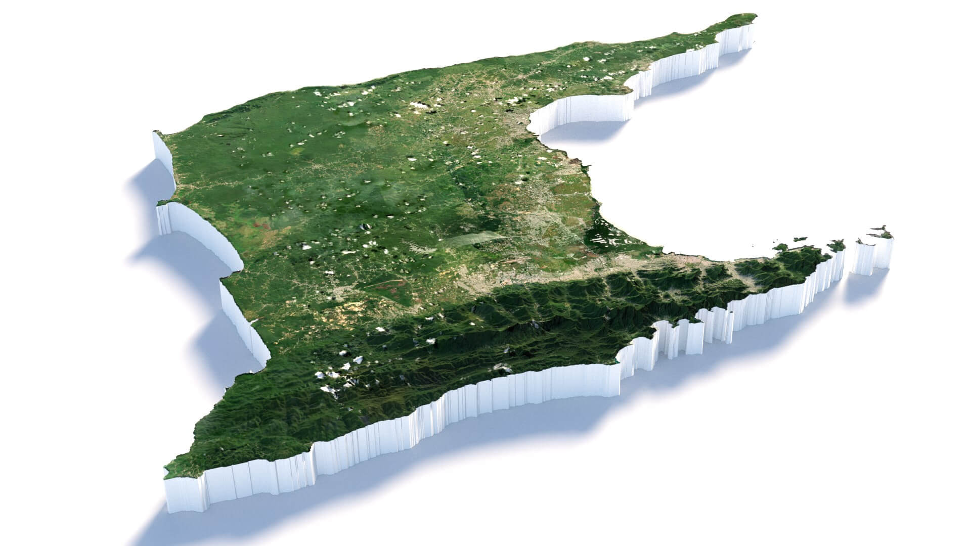 Trinidad and Tobago Terrain Map - 3D Model by 3dstudio