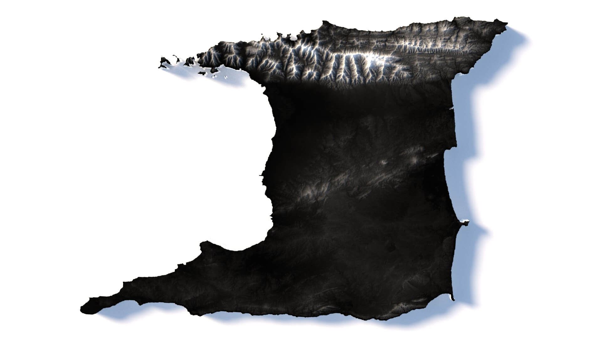 Trinidad and Tobago Terrain Map - 3D Model by 3dstudio