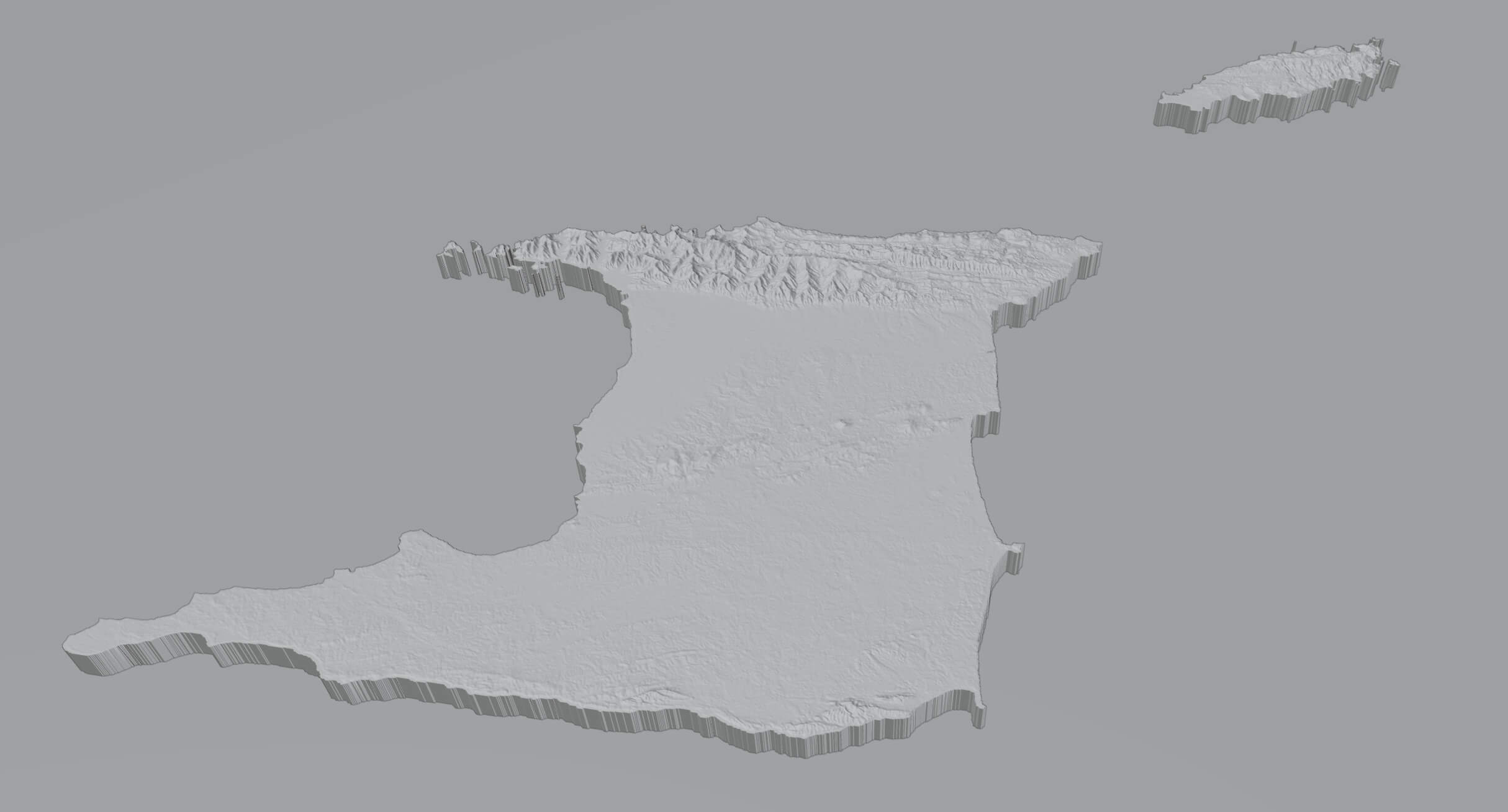 Trinidad and Tobago Terrain Map - 3D Model by 3dstudio