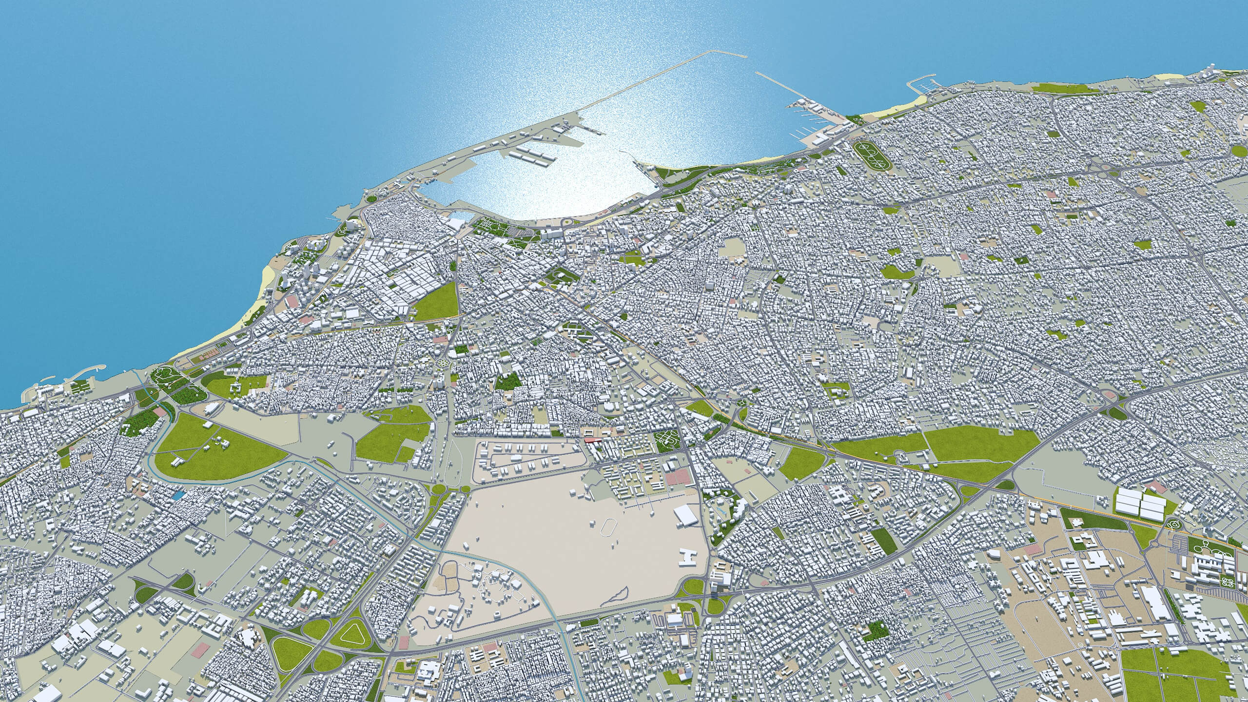 Tripoli City Libya 3D Model 60km by 3dstudio