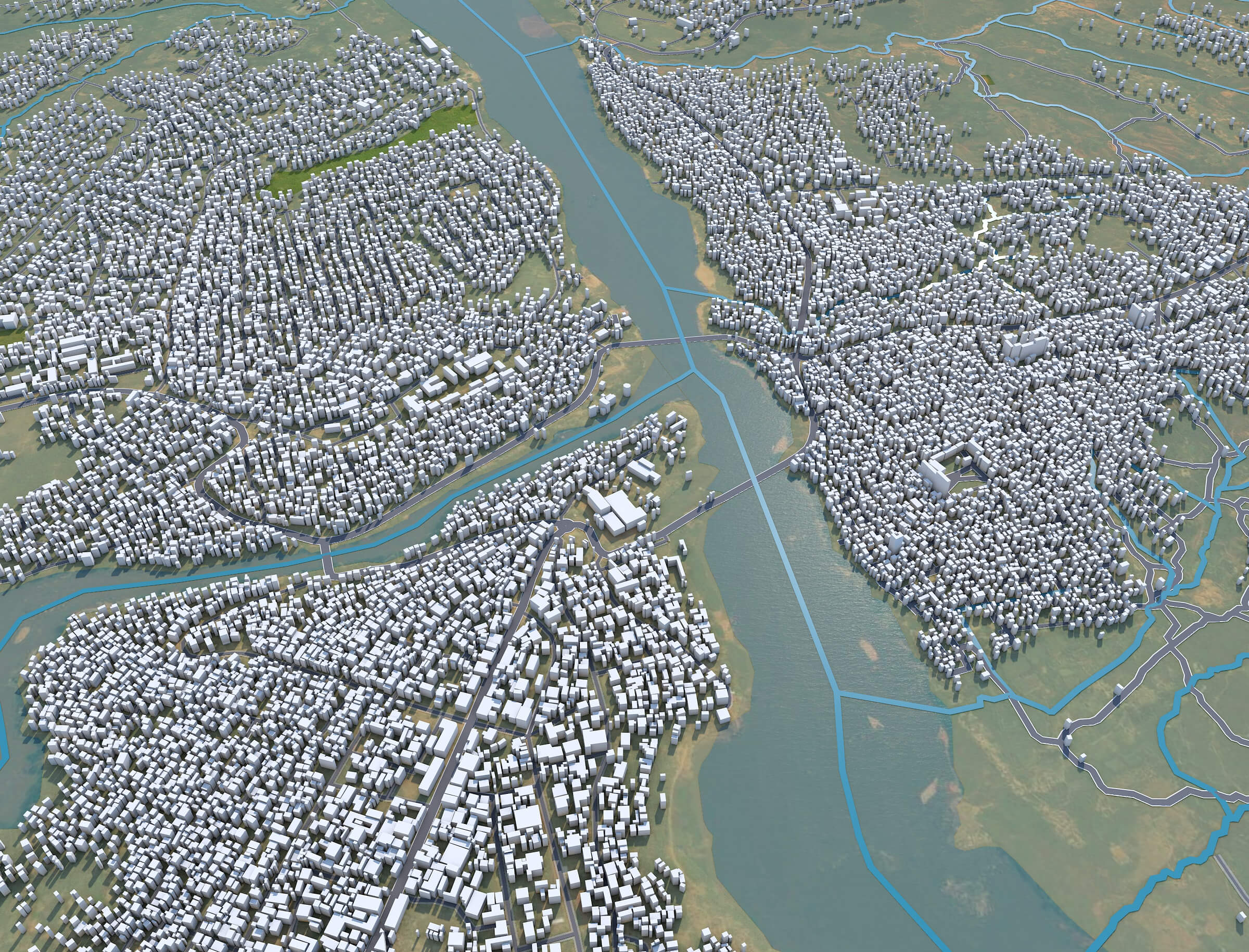 Tshikapa City Congo 3D Model 20km by 3dstudio