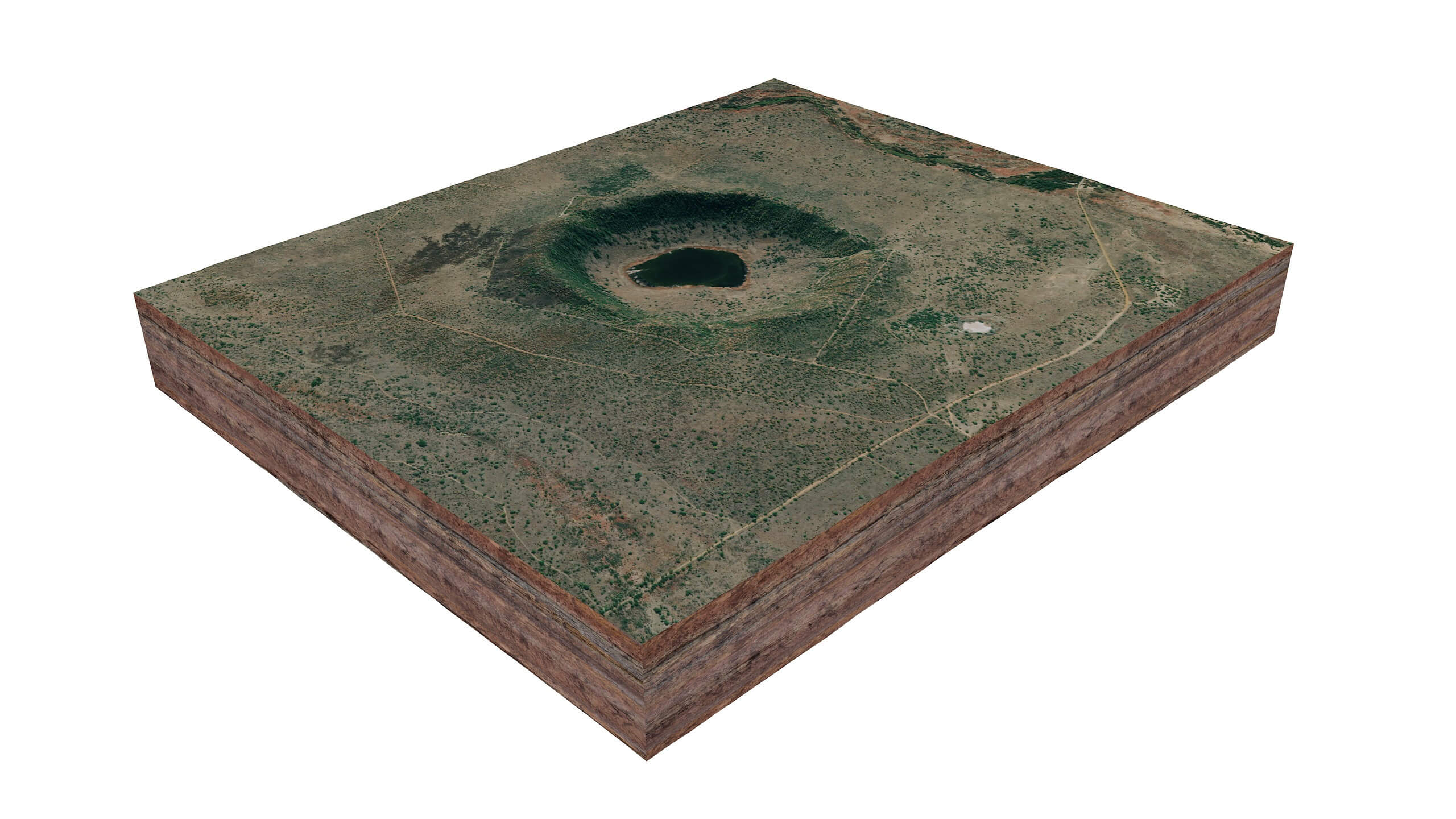 Tswaing Crater South Africa Terain 3D Model by 3dstudio