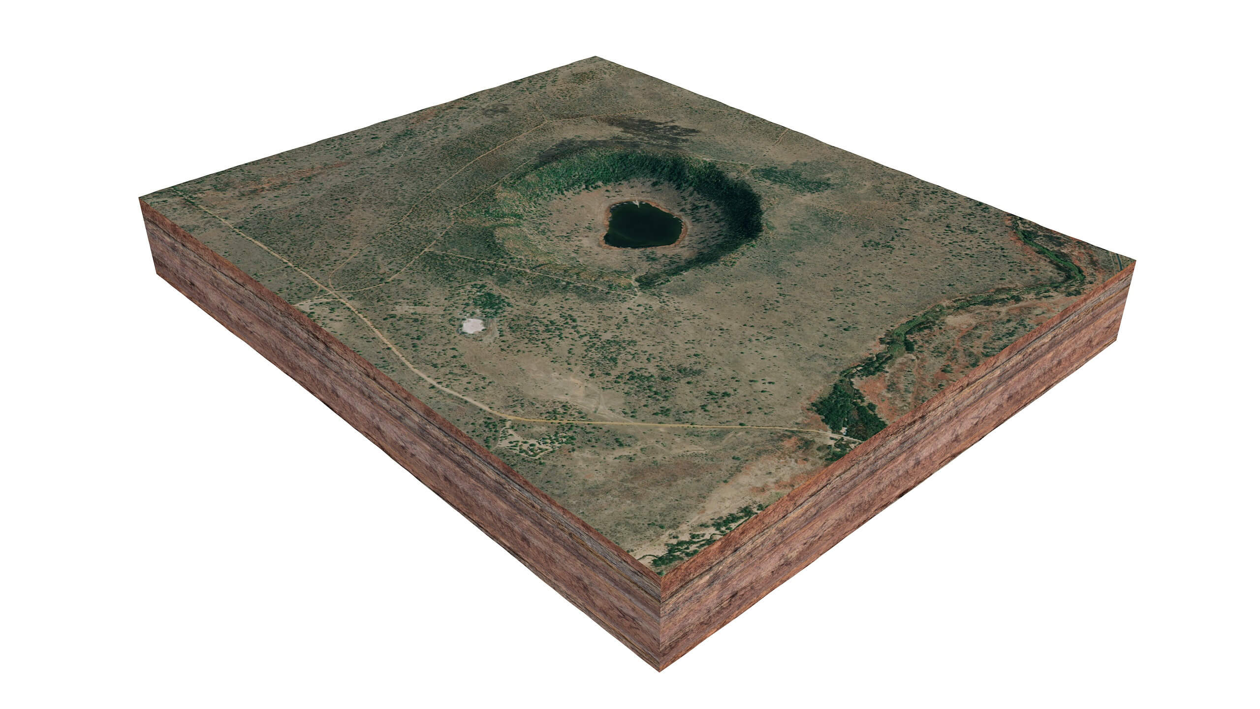 Tswaing Crater South Africa Terain 3D Model by 3dstudio