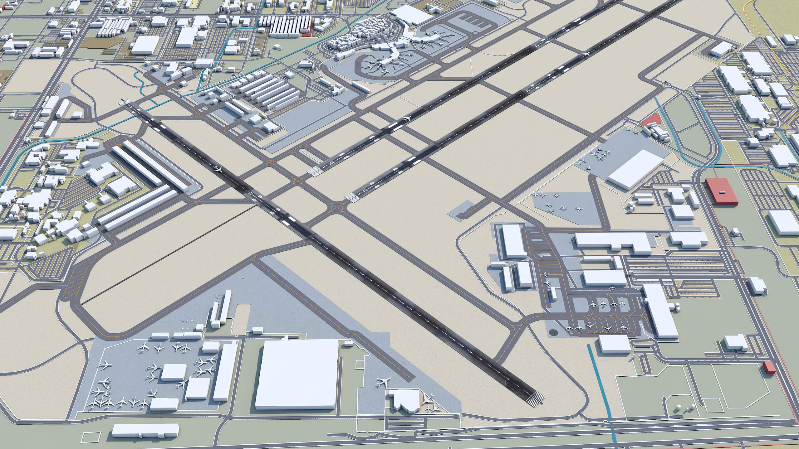 Tucson Airport 3D Model 10km by 3dstudio