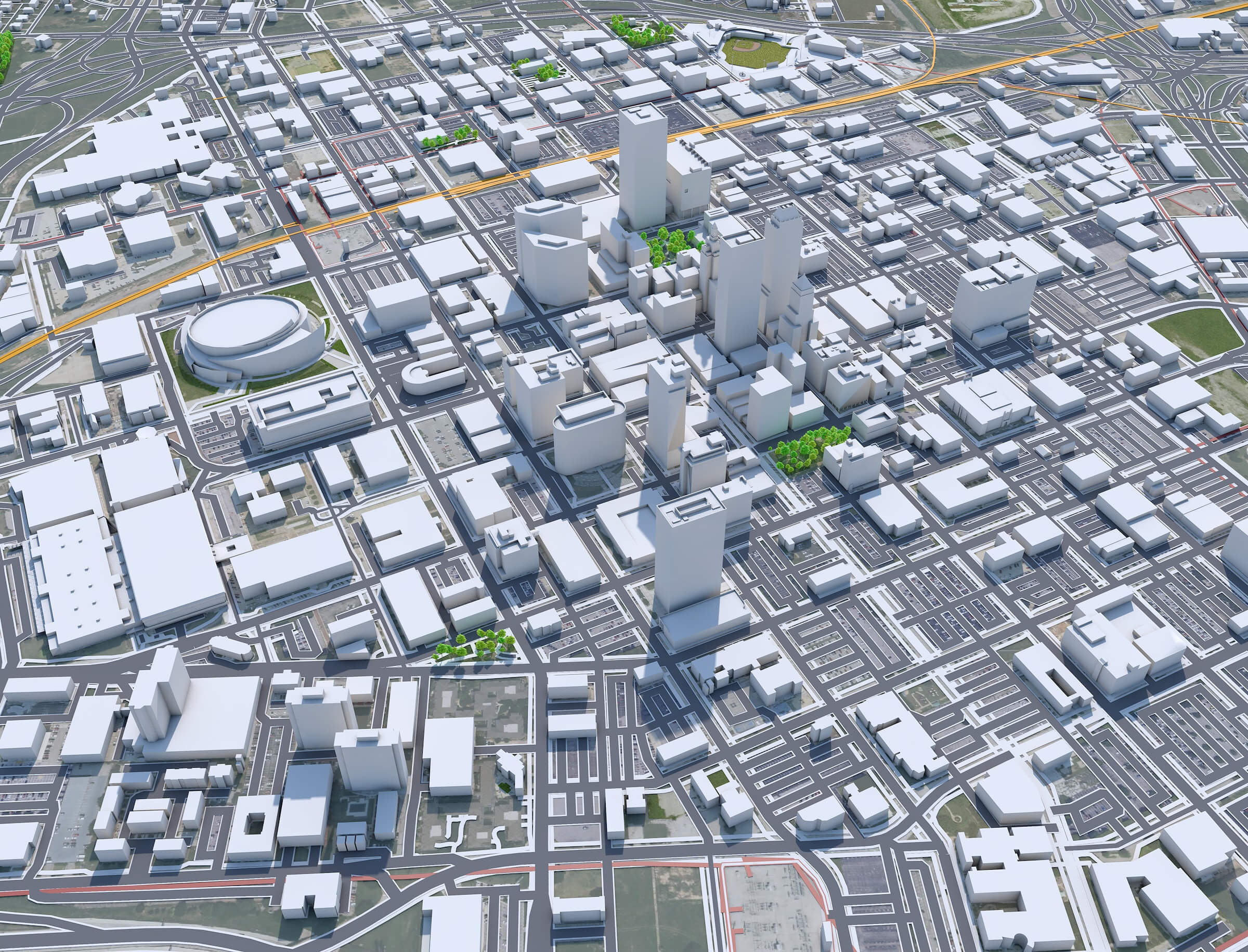 Tulsa Downtown Oklahoma 6km - 3D Model by 3dstudio