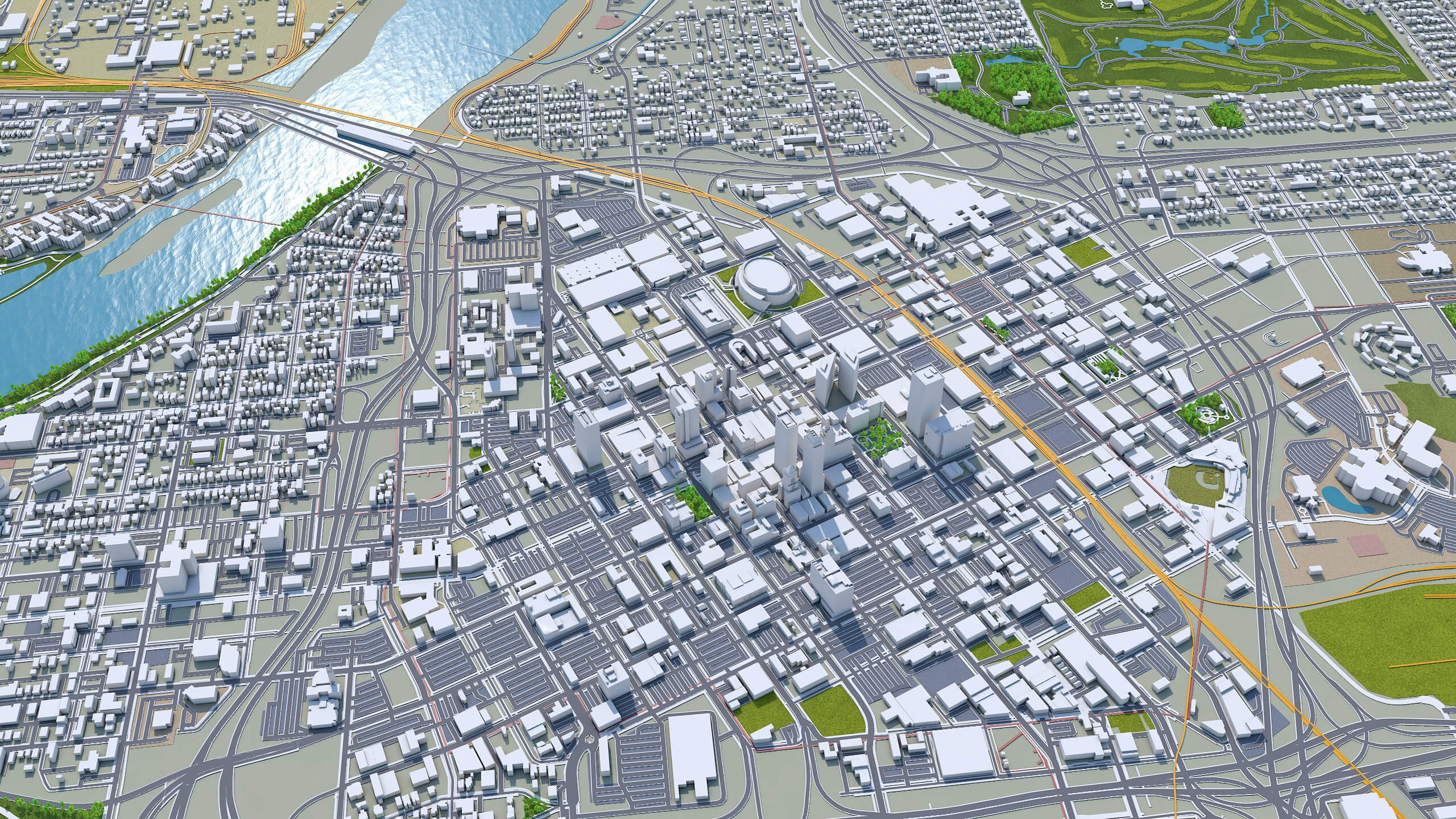 Tulsa Downtown Oklahoma 6km - 3D Model by 3dstudio