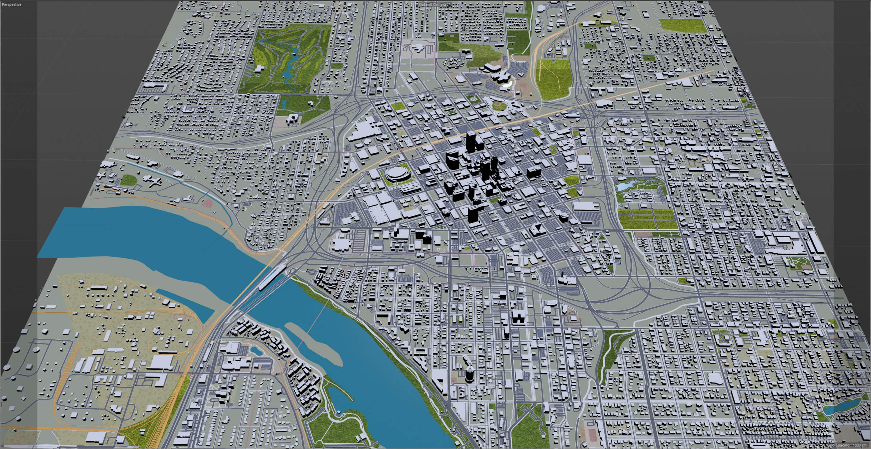 Tulsa Downtown Oklahoma 6km - 3D Model by 3dstudio