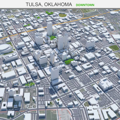 Tulsa Downtown Oklahoma 6km - 3D Model by 3dstudio