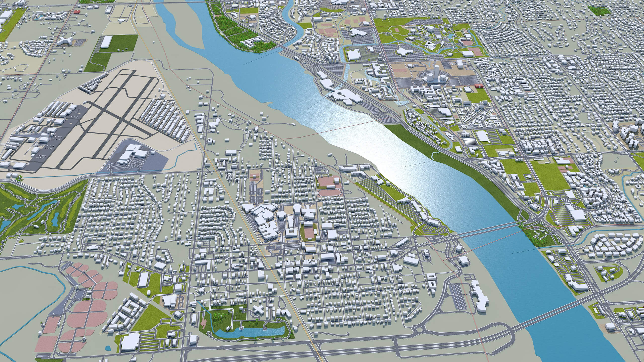 Tulsa, Oklahoma 60km - 3D Model by 3dstudio