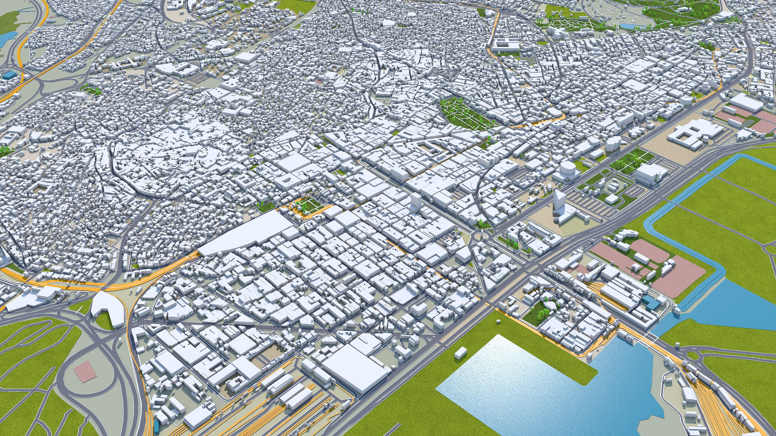 Tunis City Tunisia 3D Model 30km by 3dstudio