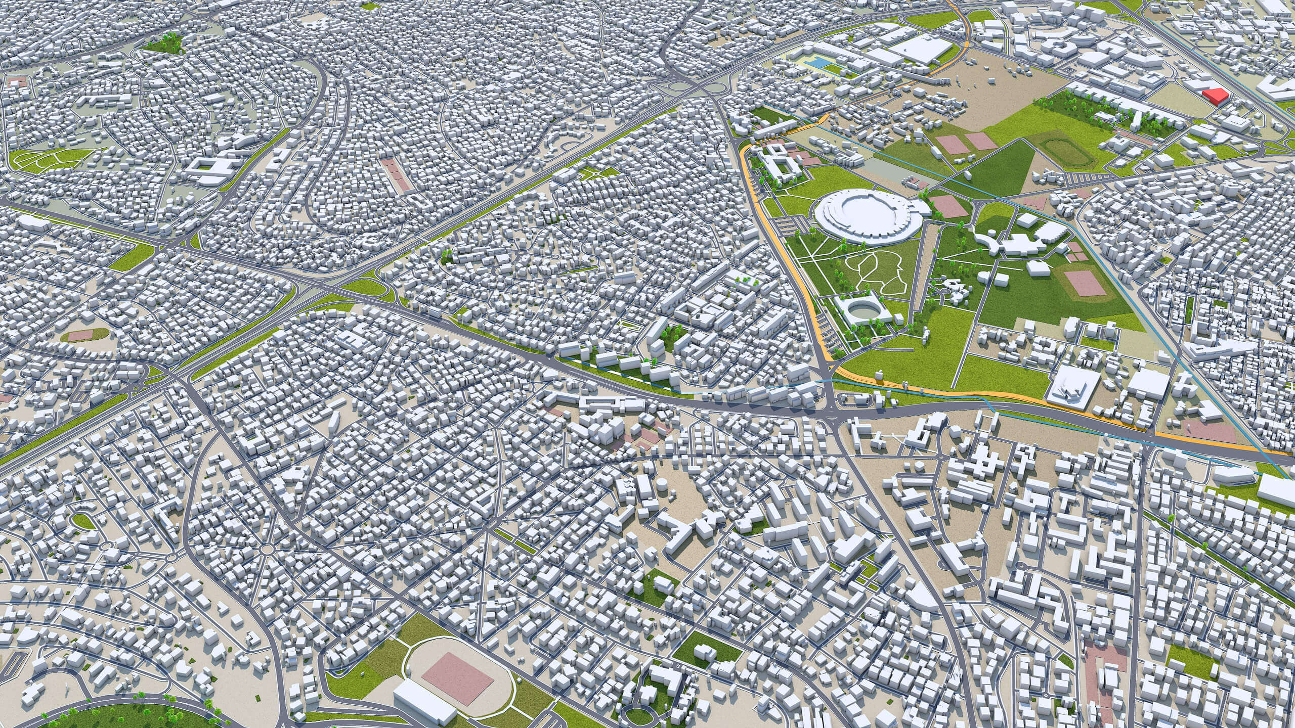 Tunis City Tunisia 3D Model 30km by 3dstudio
