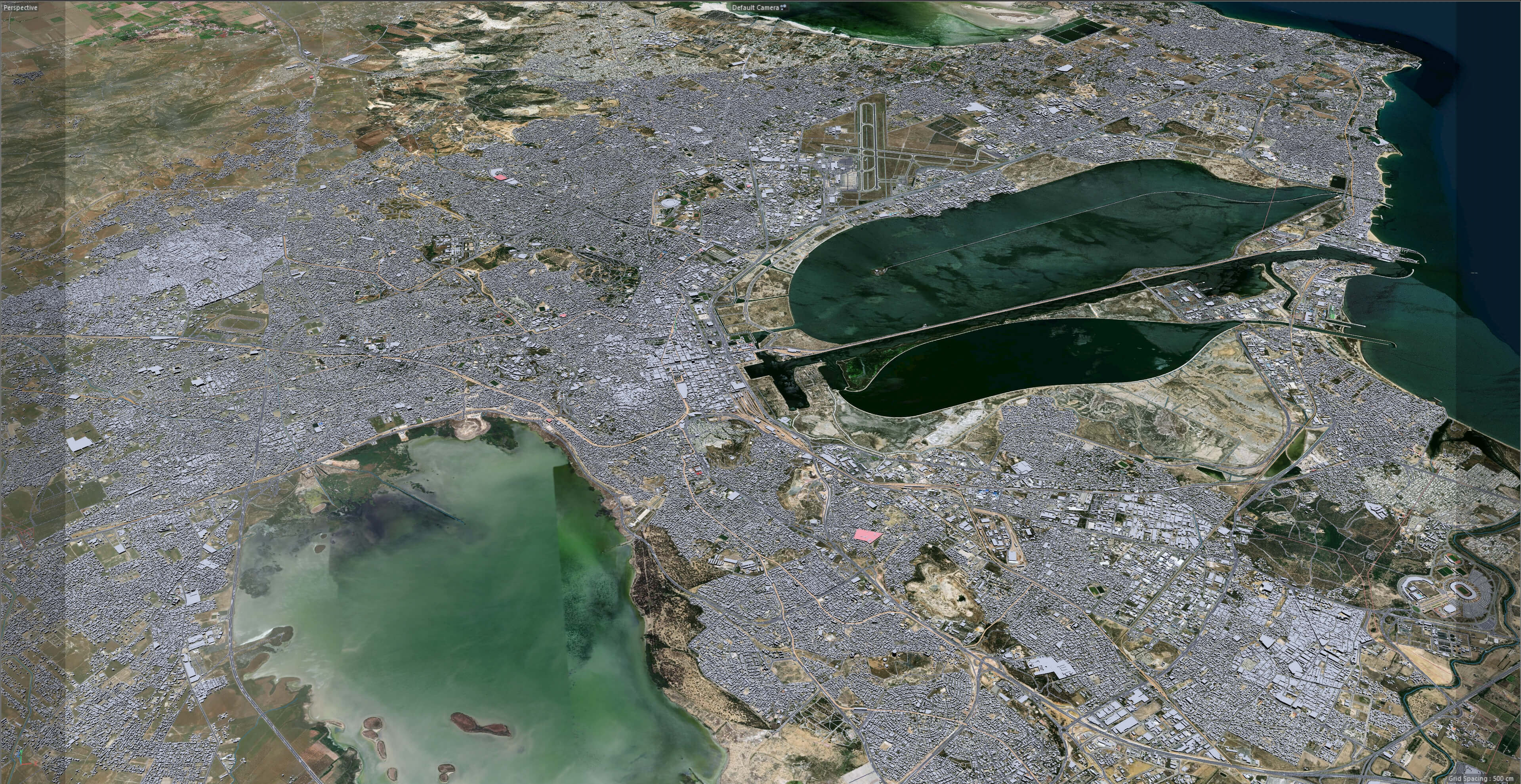 Tunis City Tunisia 3D Model 30km by 3dstudio