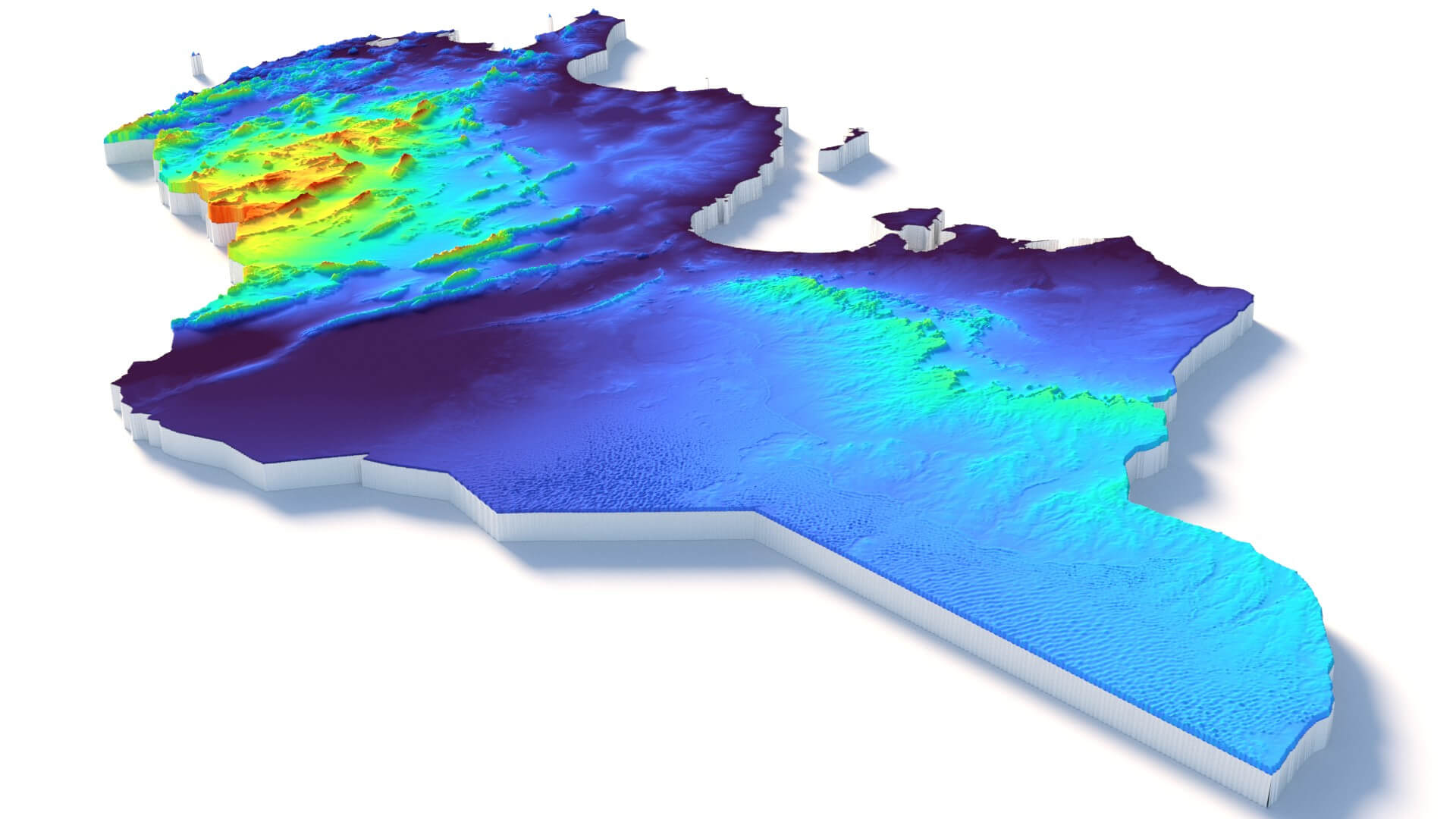 Tunisia Terrain Map - 3D Model by 3dstudio