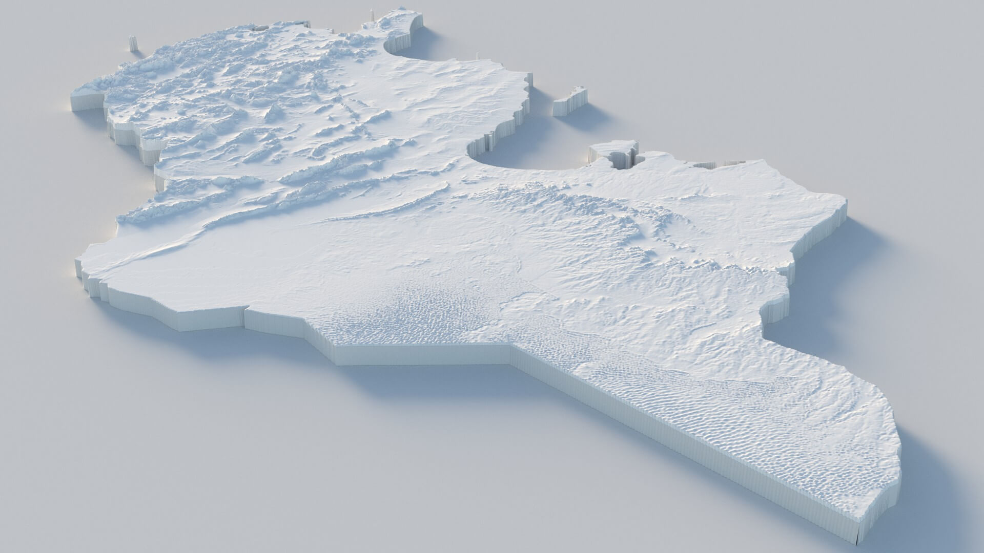 Tunisia Terrain Map - 3D Model by 3dstudio