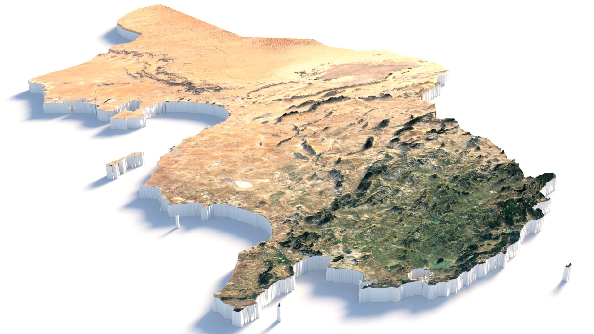 Tunisia Terrain Map - 3D Model by 3dstudio
