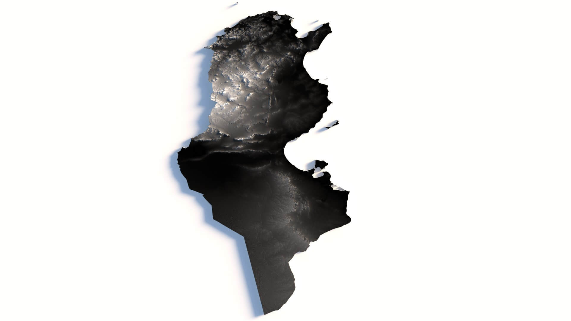 Tunisia Terrain Map - 3D Model by 3dstudio