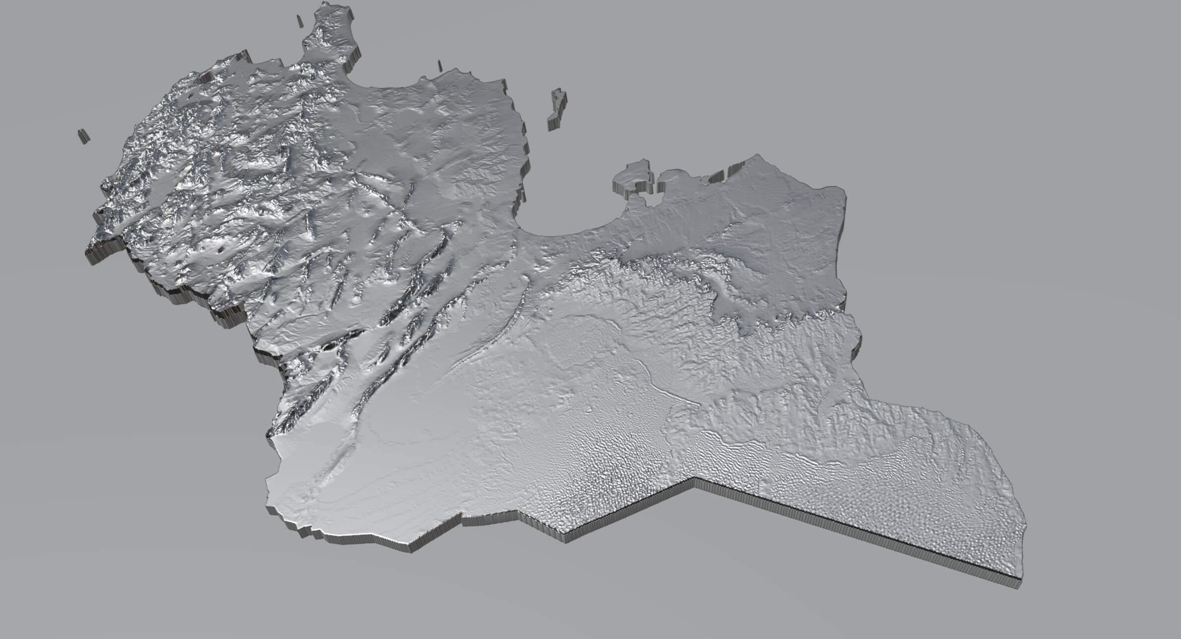 Tunisia Terrain Map - 3D Model by 3dstudio