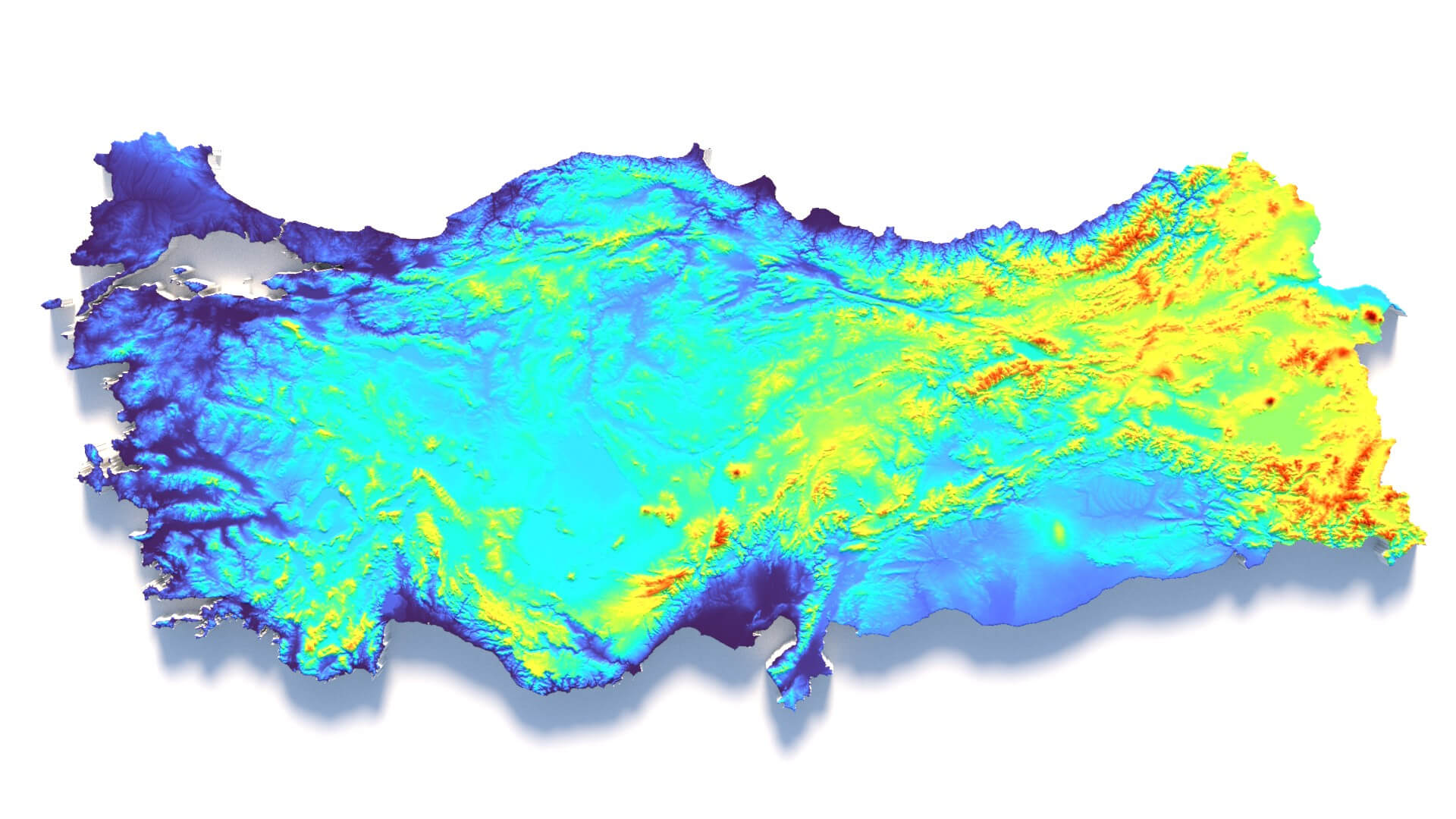 Turkey Terrain Map - 3D Model by 3dstudio
