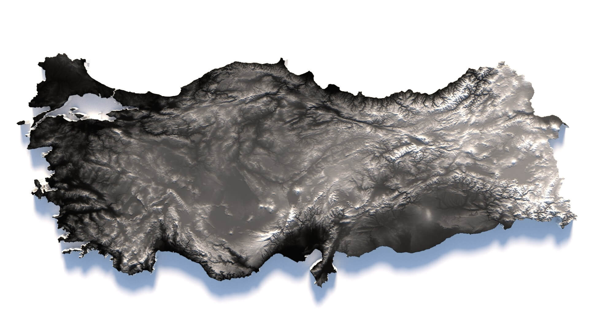 Turkey Terrain Map - 3D Model by 3dstudio