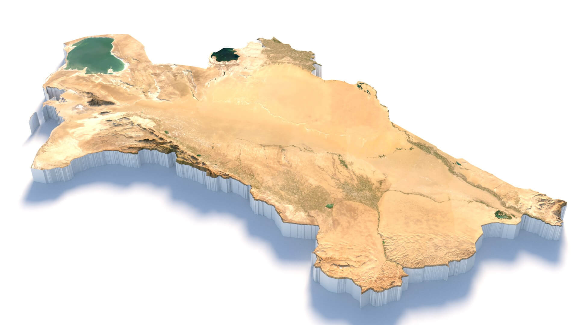 Turkmenistan Terrain Map - 3D Model by 3dstudio