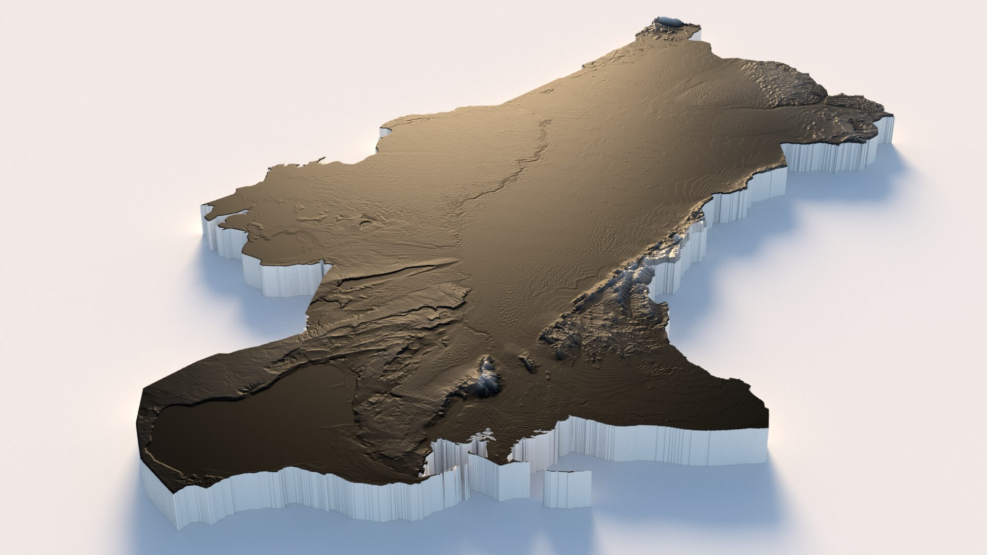 Turkmenistan Terrain Map - 3D Model by 3dstudio