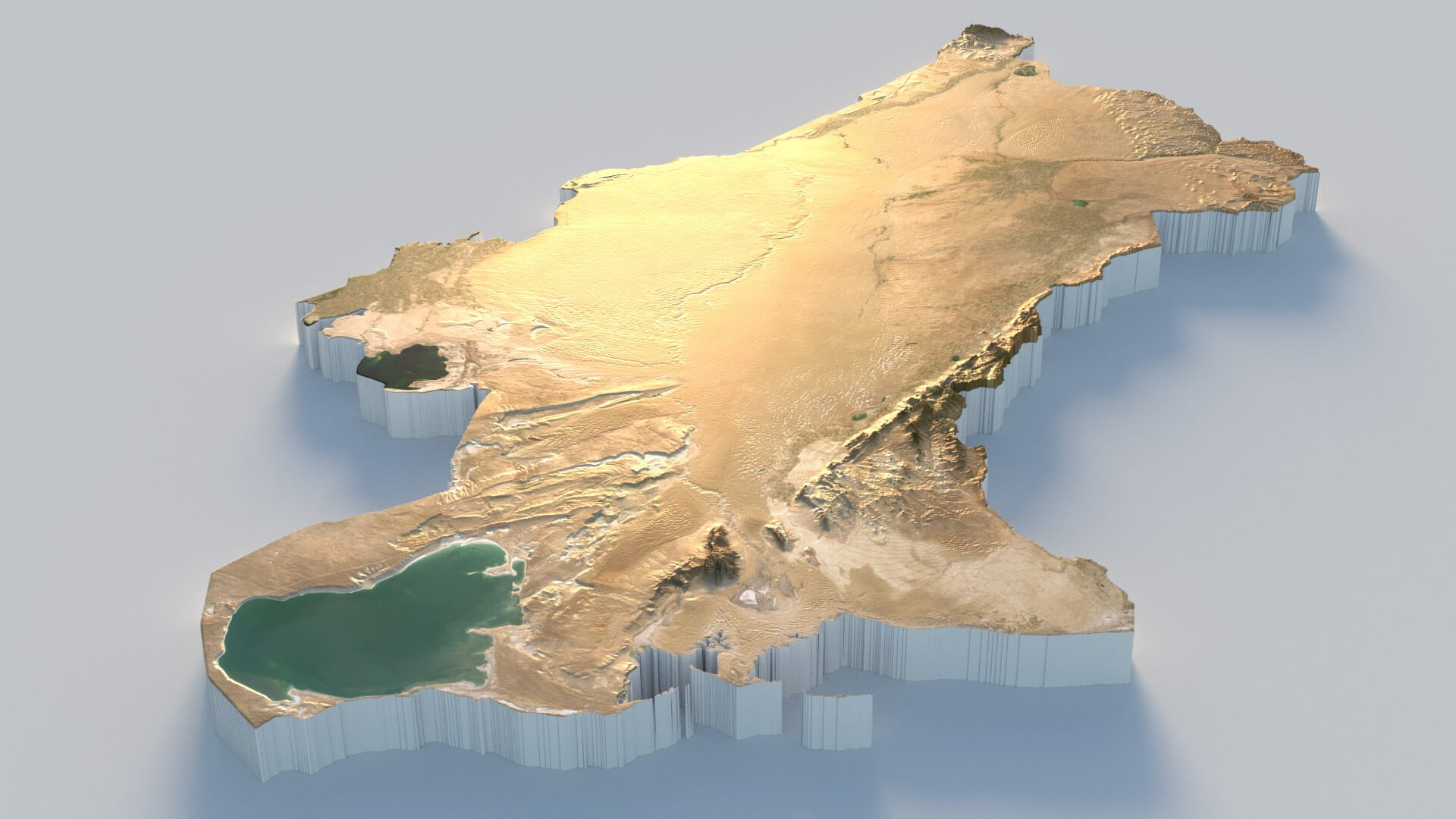 Turkmenistan Terrain Map - 3D Model by 3dstudio