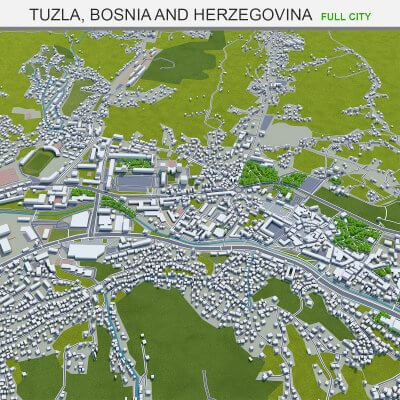 Tuzla, Bosnia and Herzegovina 30km - 3D Model by 3dstudio