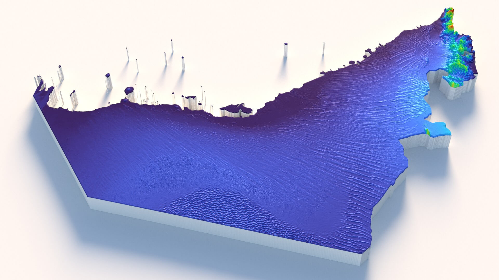 UAE Terrain Map - 3D Model by 3dstudio