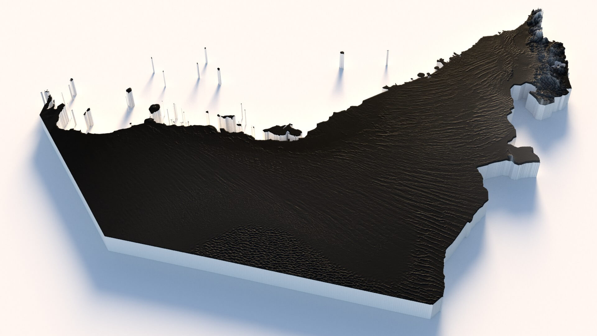 UAE Terrain Map - 3D Model by 3dstudio