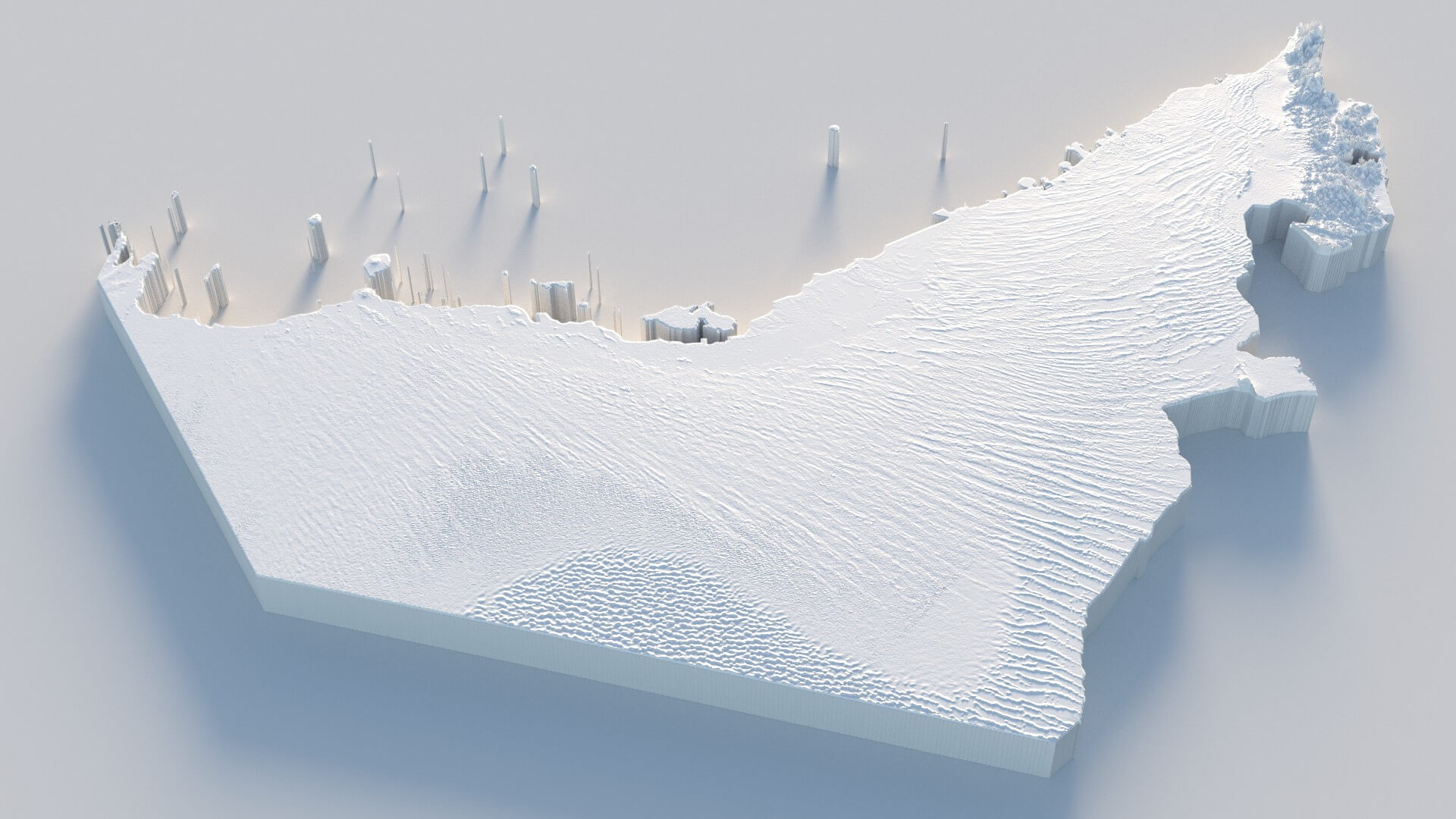 UAE Terrain Map - 3D Model by 3dstudio