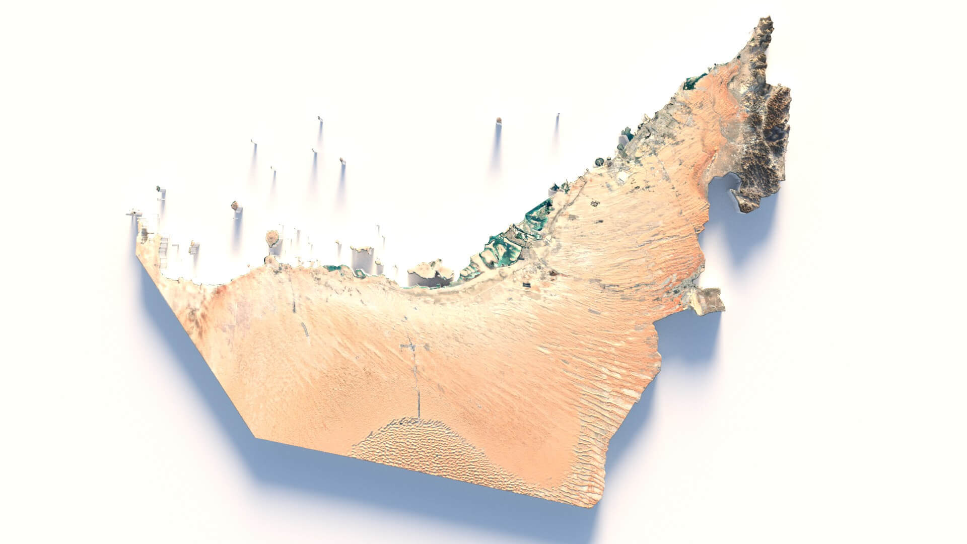 UAE Terrain Map - 3D Model by 3dstudio