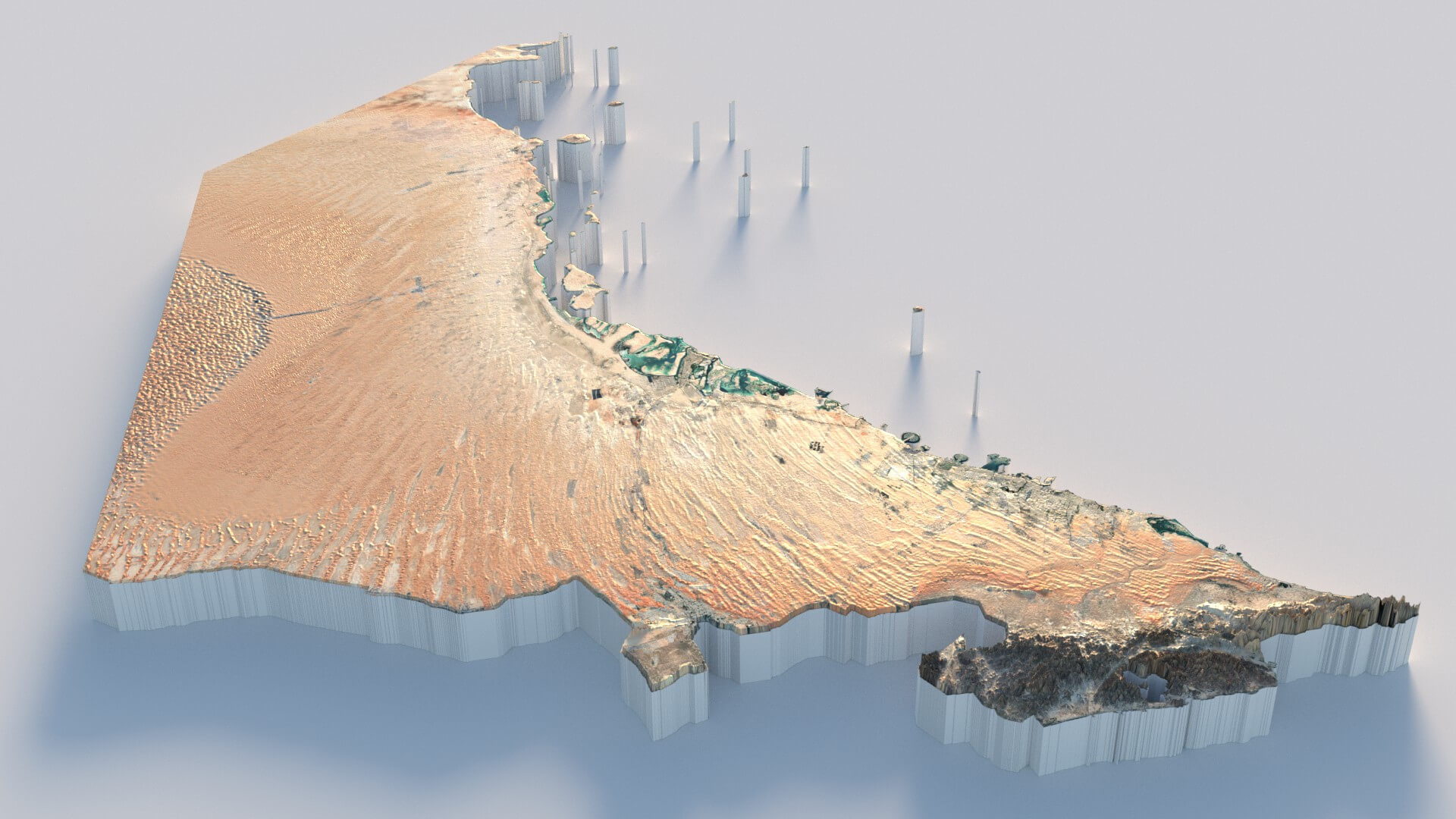UAE Terrain Map - 3D Model by 3dstudio