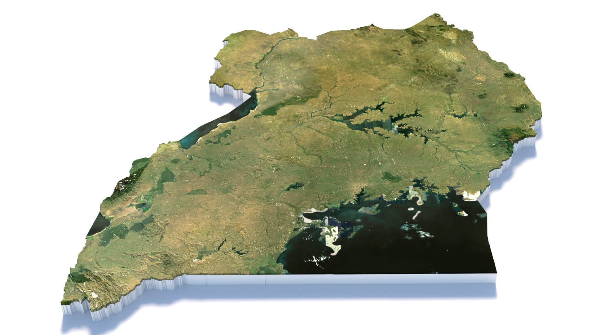 Uganda Terrain Map - 3D Model by 3dstudio