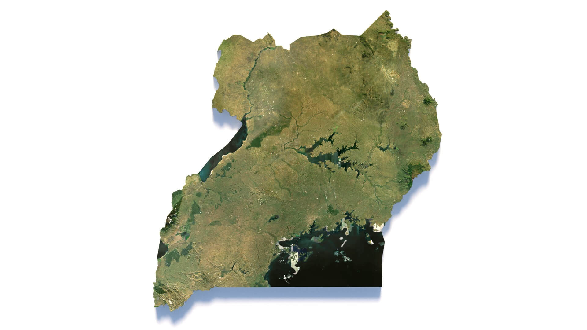Uganda Terrain Map - 3D Model by 3dstudio