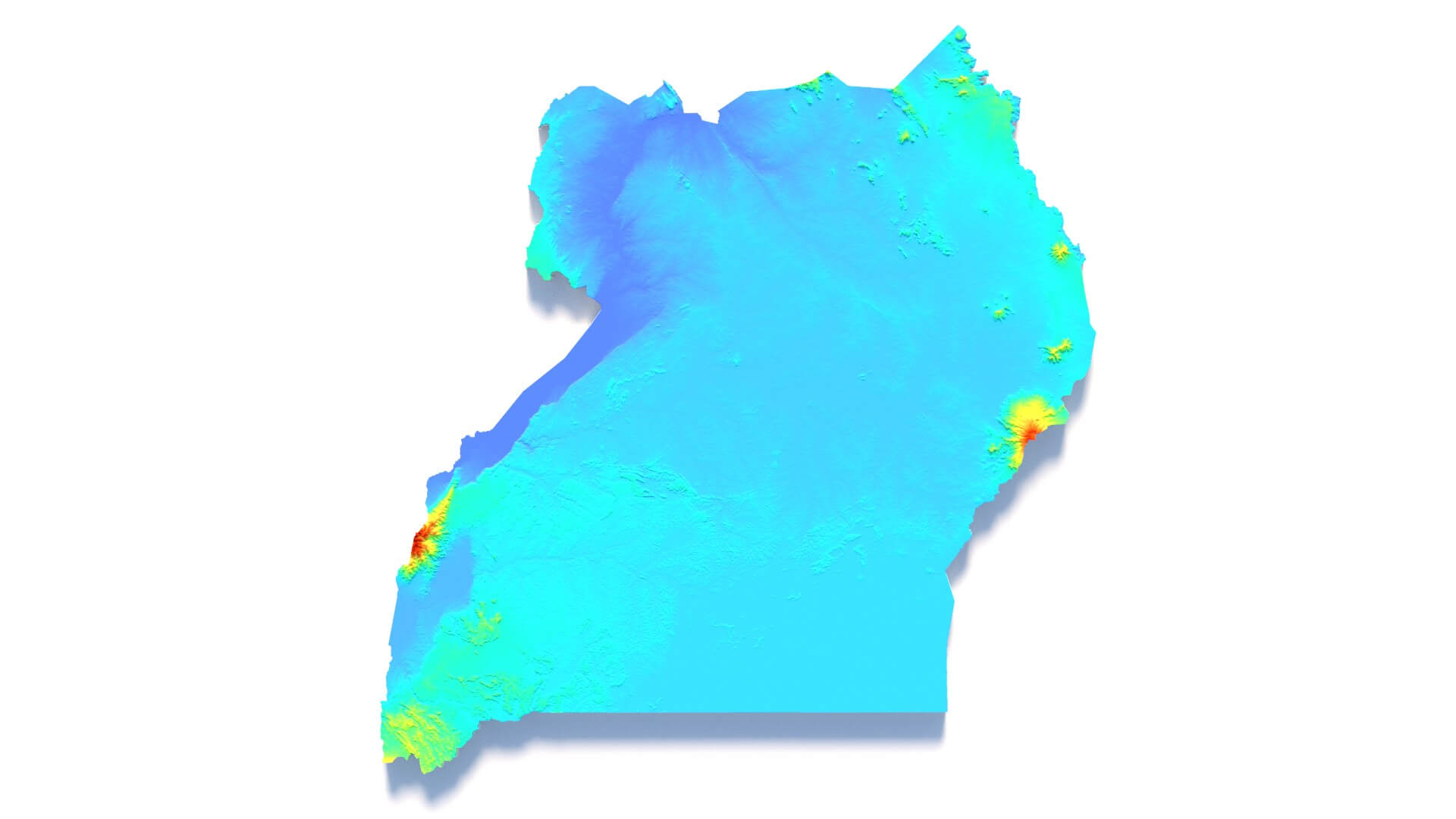 Uganda Terrain Map - 3D Model by 3dstudio