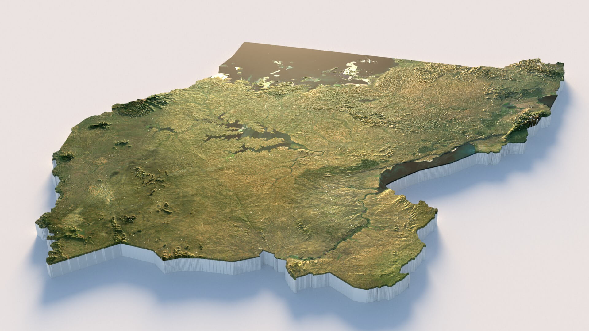 Uganda Terrain Map - 3D Model by 3dstudio