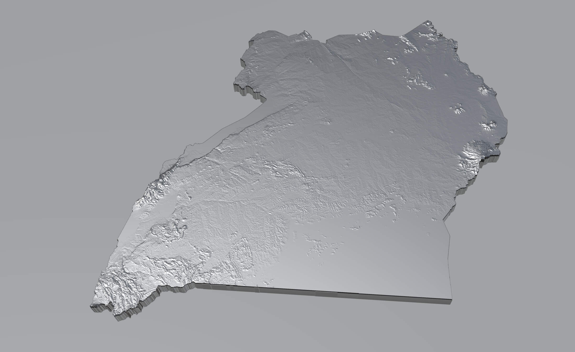 Uganda Terrain Map - 3D Model by 3dstudio