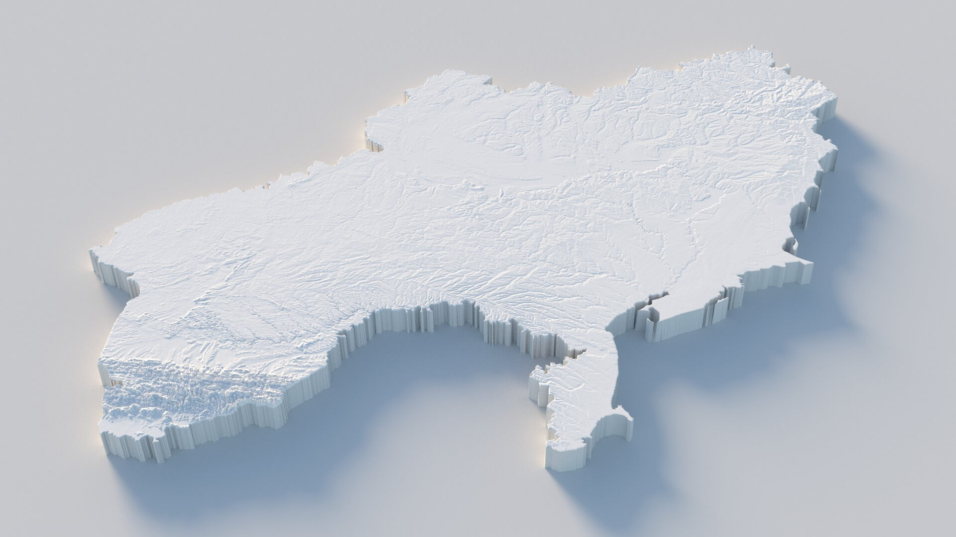 Ukraine Terrain Map - 3D Model by 3dstudio