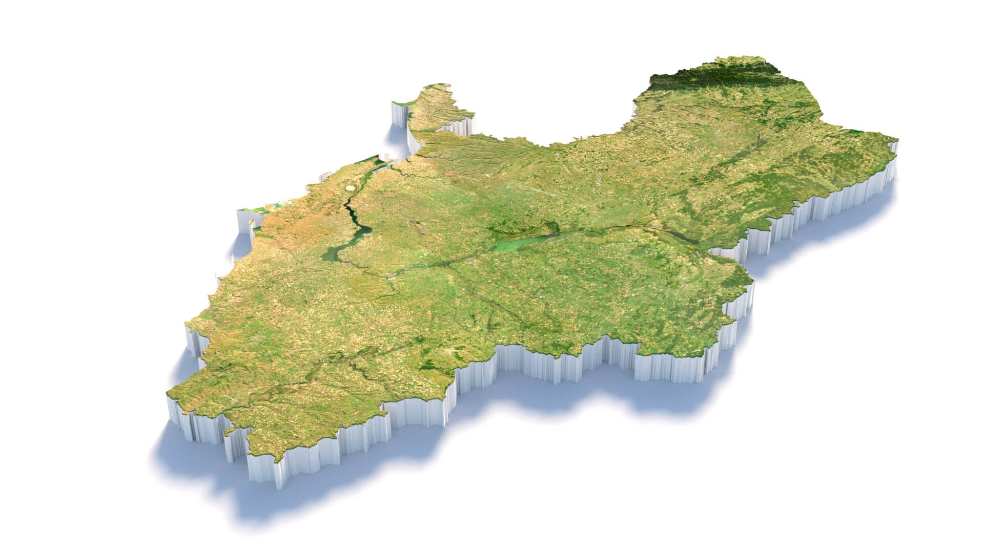 Ukraine Terrain Map - 3D Model by 3dstudio