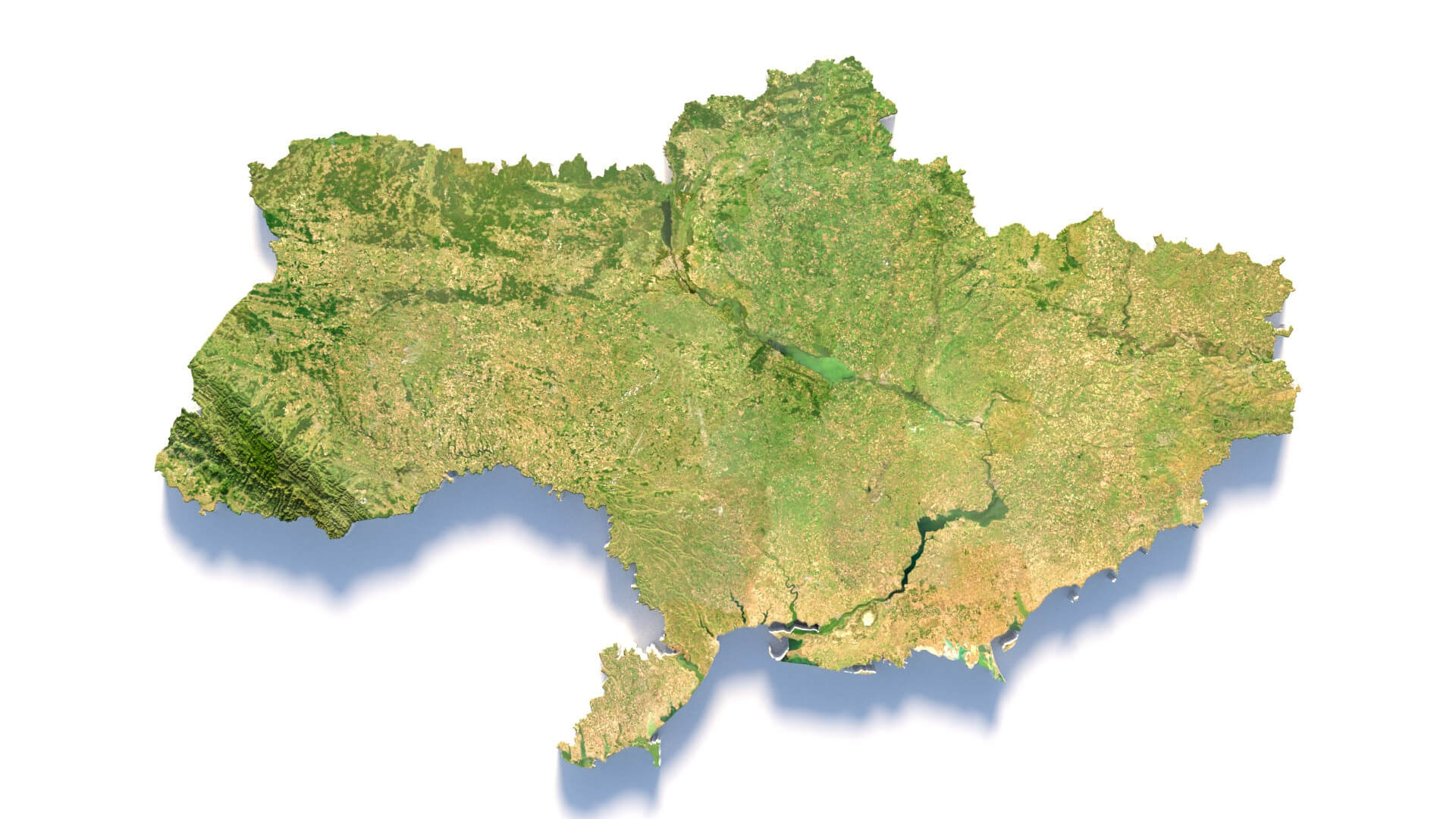 Ukraine Terrain Map - 3D Model by 3dstudio