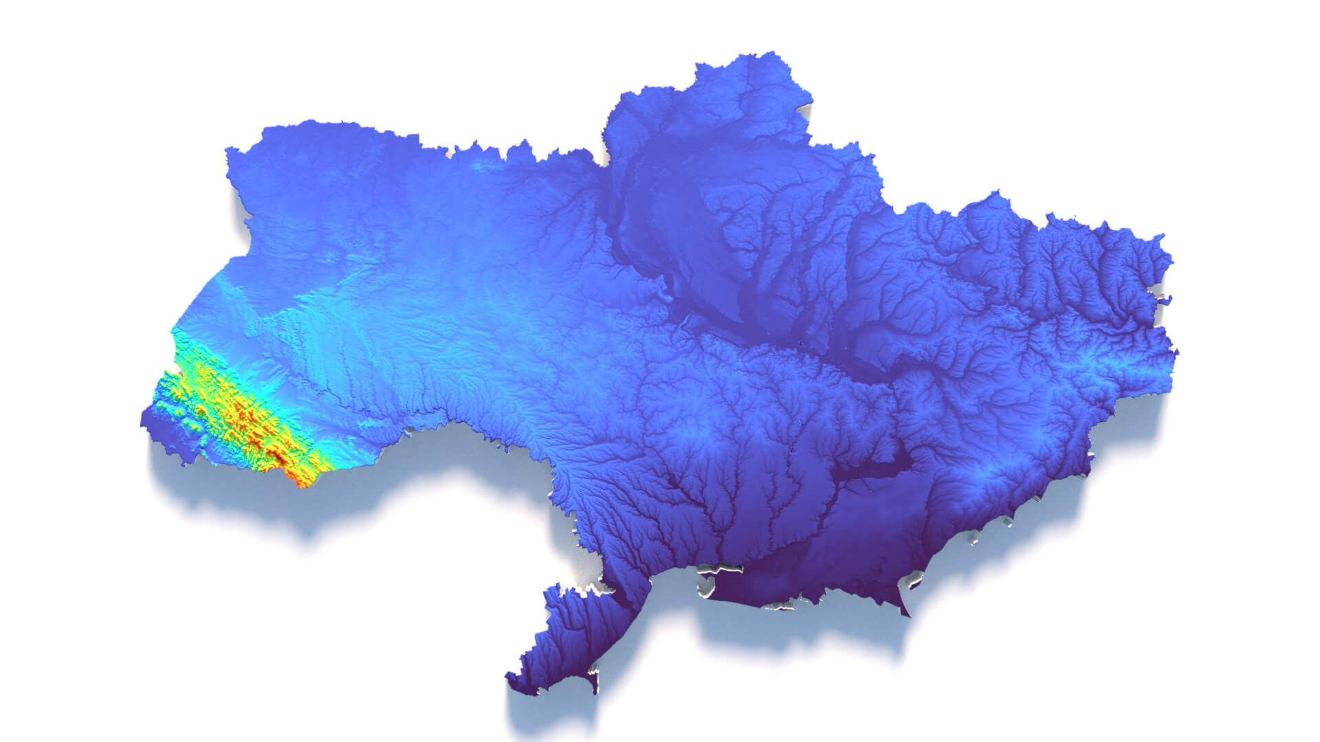 Ukraine Terrain Map - 3D Model by 3dstudio