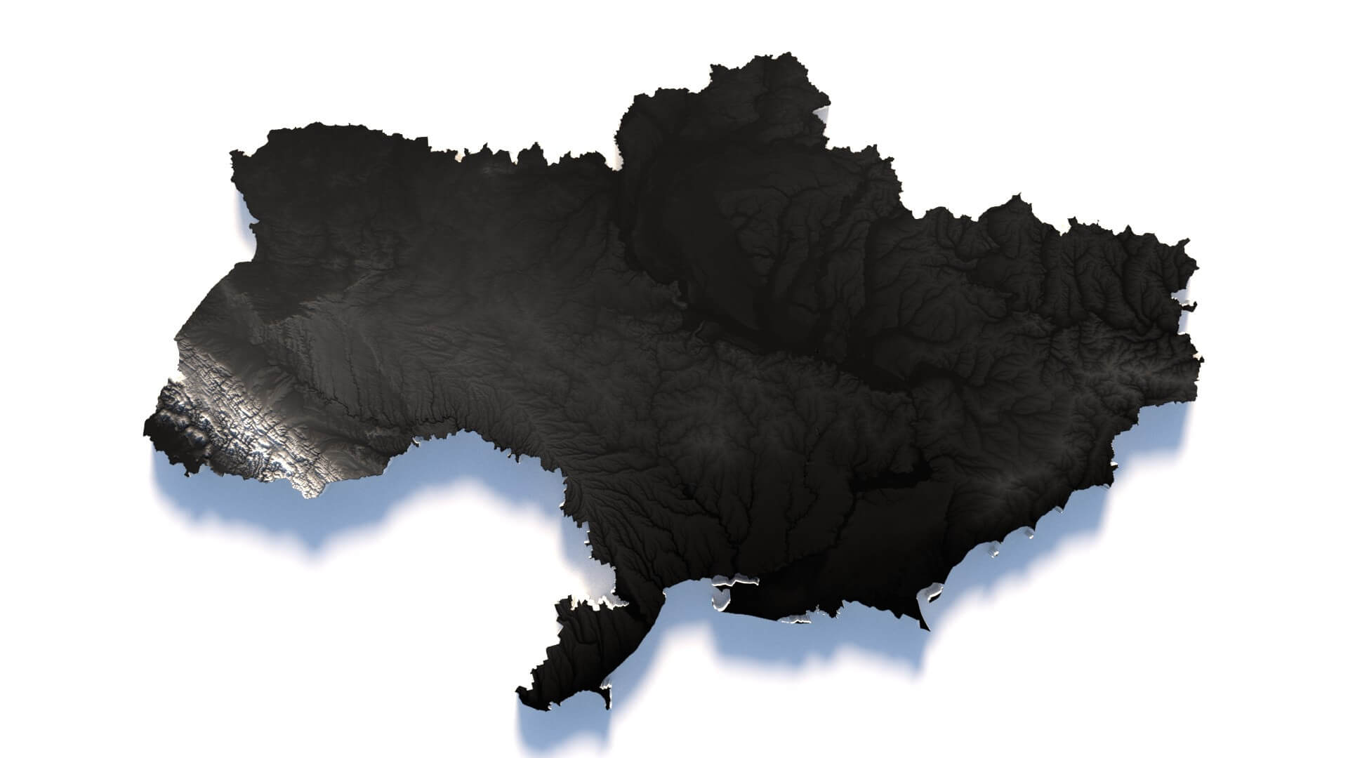 Ukraine Terrain Map - 3D Model by 3dstudio