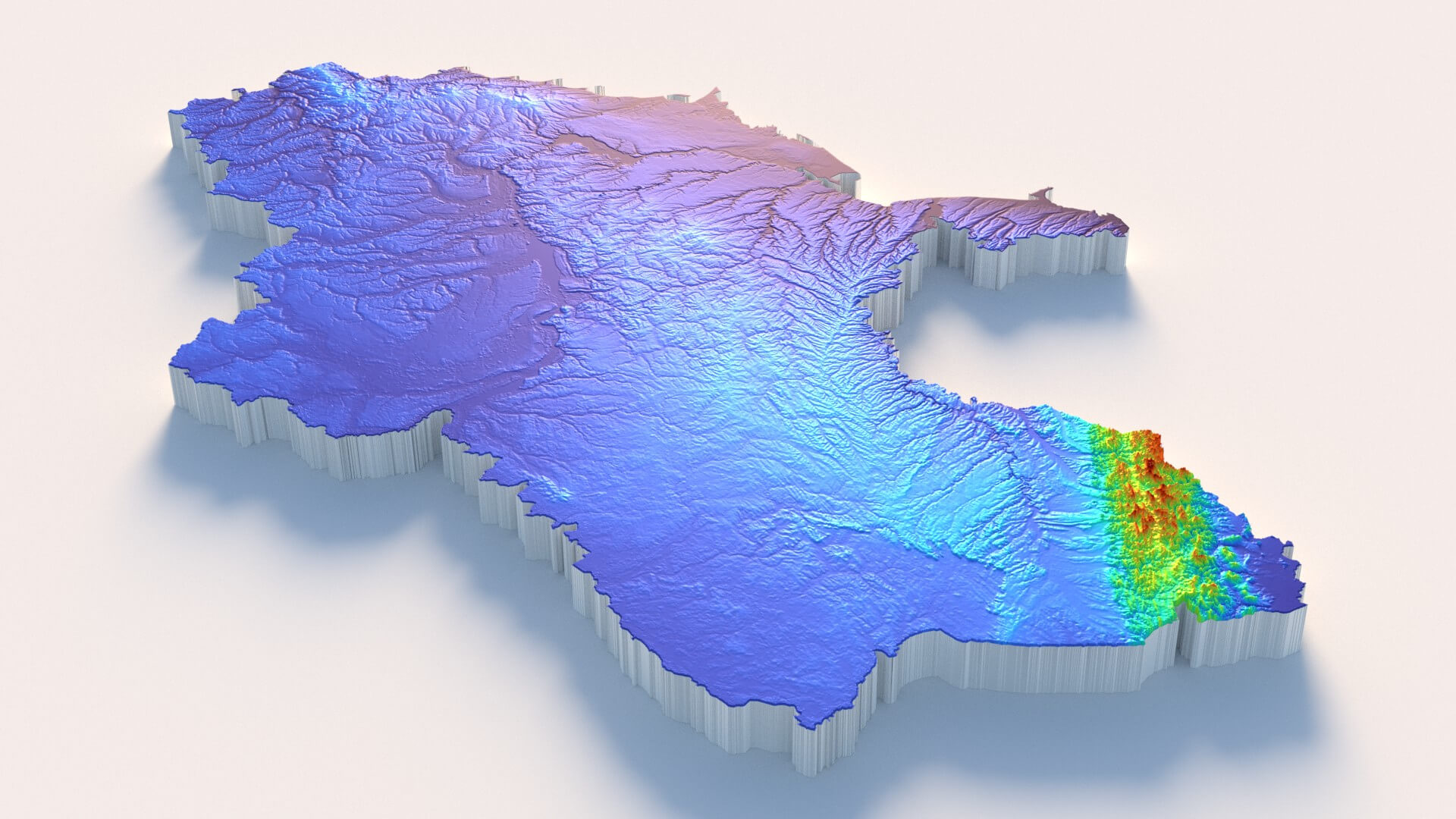 Ukraine Terrain Map - 3D Model by 3dstudio